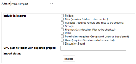 Project Import (System Administration)